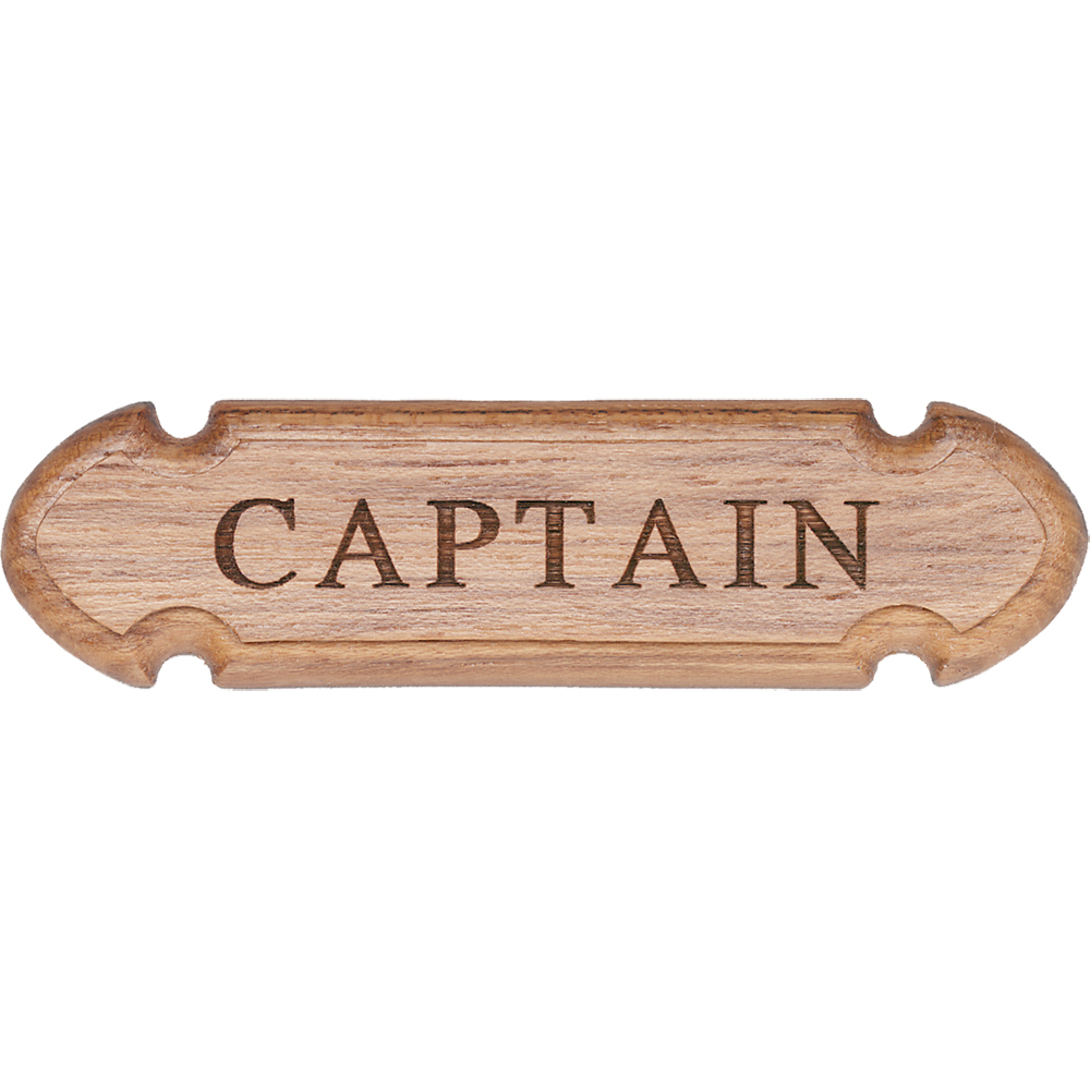 Whitecap Teak "CAPTAIN" Name Plate - New York City Sailor